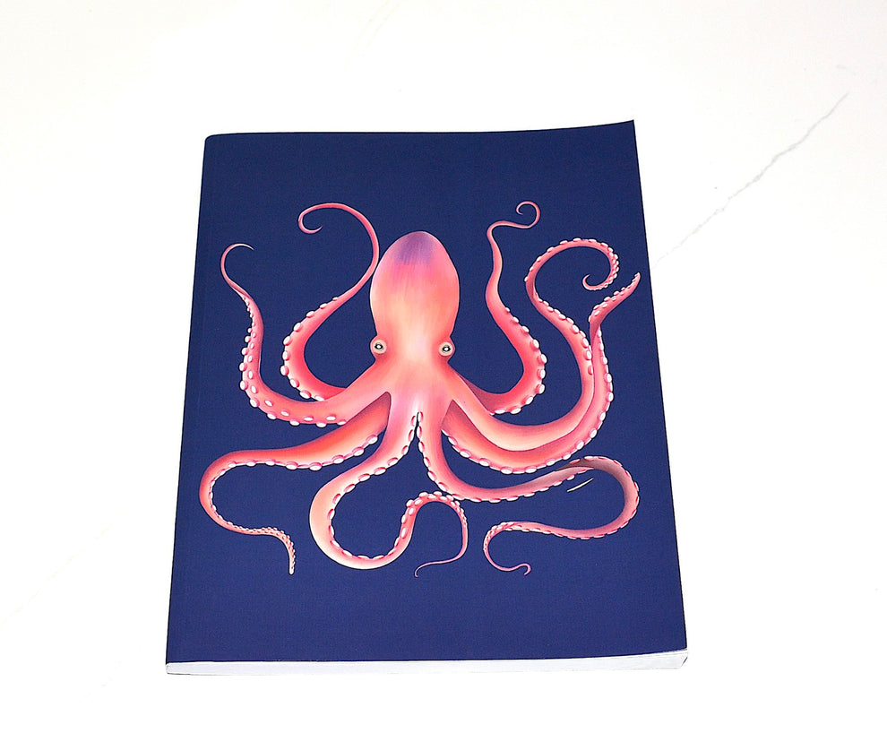Watercolor Octopus Soft Cover Layflat Journal with Inspirational Messa ...